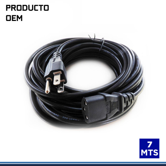 CABLE DE PODER DE 7 METROS NEGRO