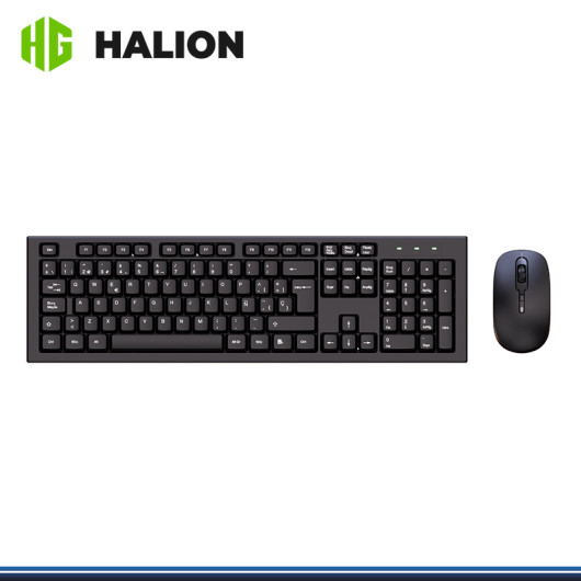 KIT HALION HA-K654C BLACK WIRELESS TECLADO MEMBRANA + MOUSE DPI 1,600